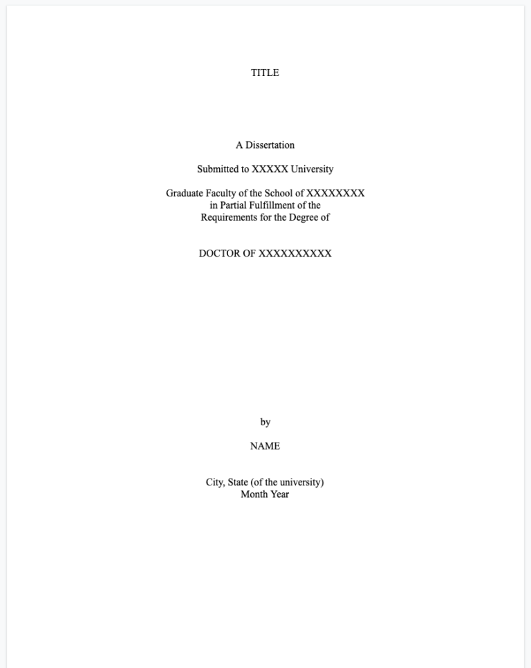 Sample Dissertation Cover Page + How To | Beyond PhD Coaching